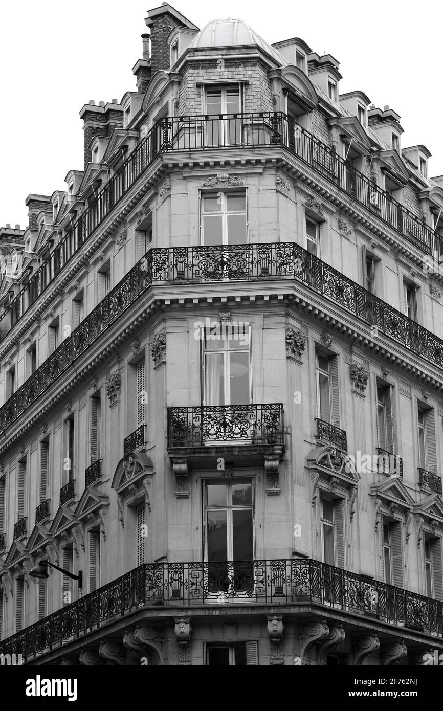 Classic French Building View. Parisian Architecture. Iconic Historical ...