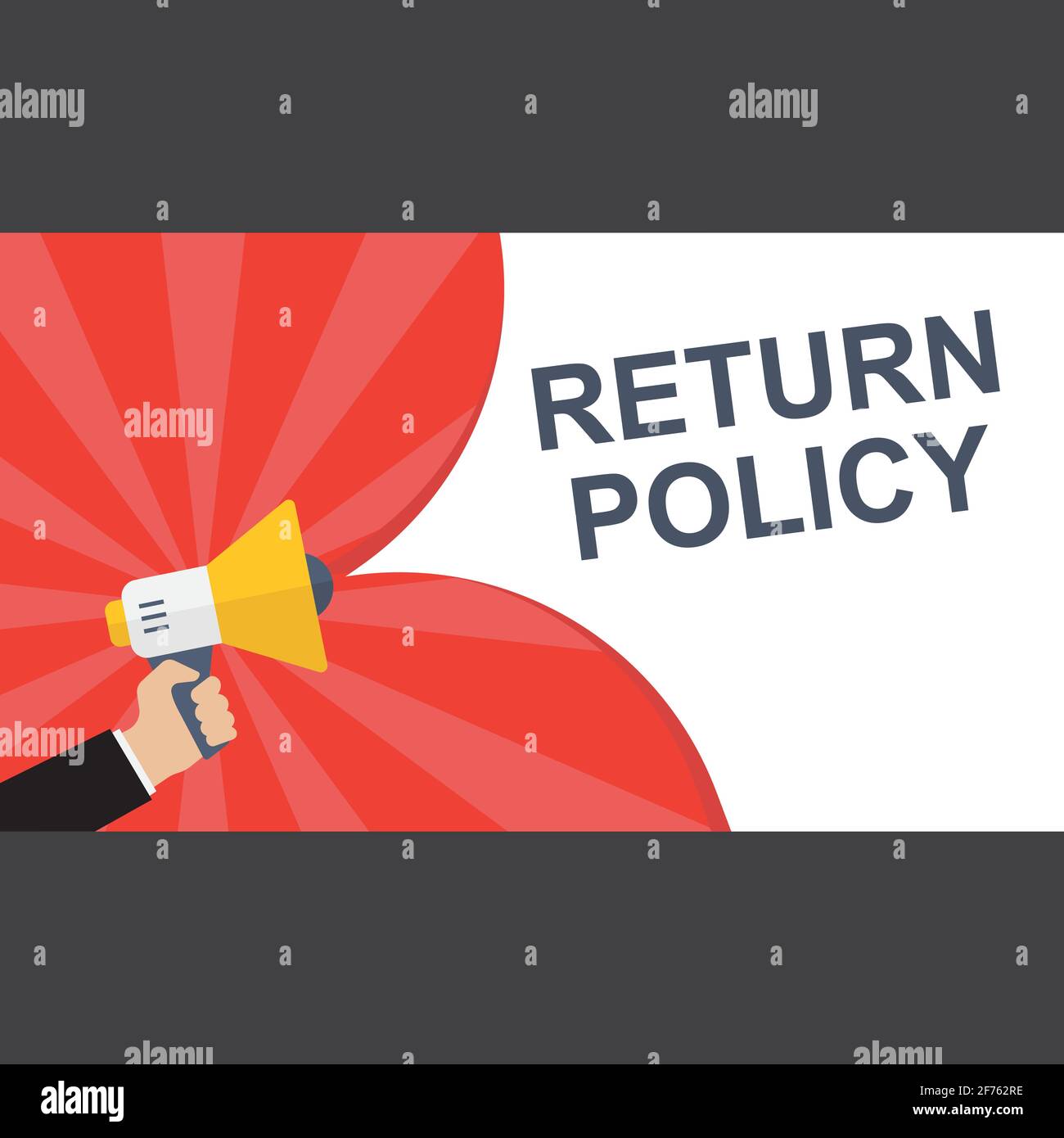 Conceptual writing showing Return Policy. Vector illustration Stock ...