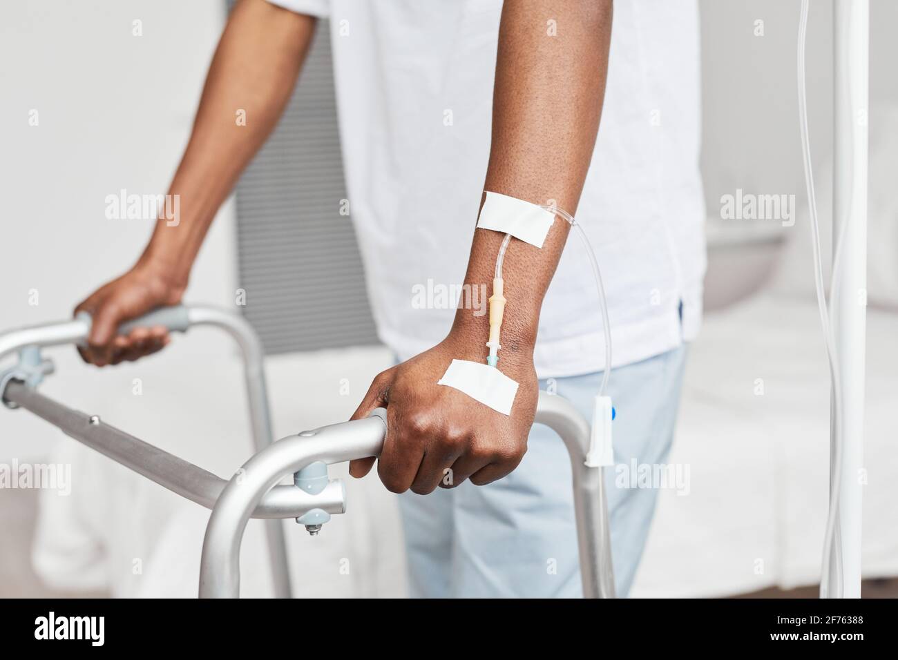 Hospital Drip On Black Hand