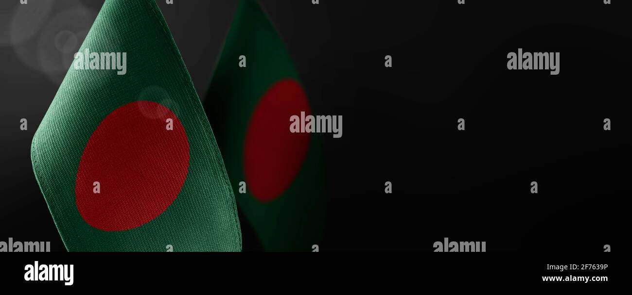 Small national flags of the Bangladesh on a dark background Stock Photo ...