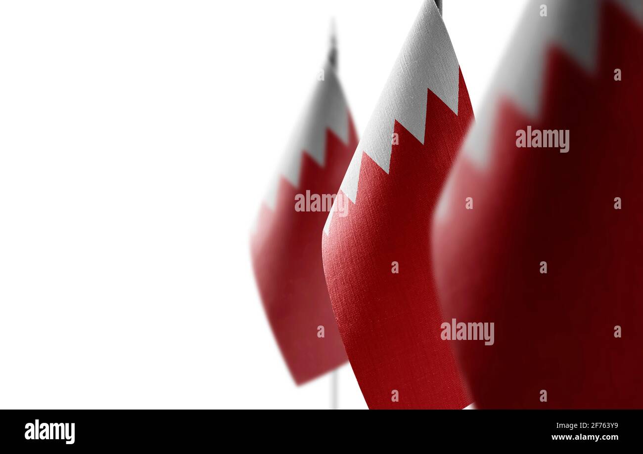 Small national flags of the Bahrain on a white background Stock Photo ...