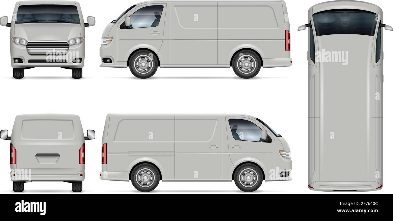 Van vector mockup on white background for vehicle branding, corporate ...
