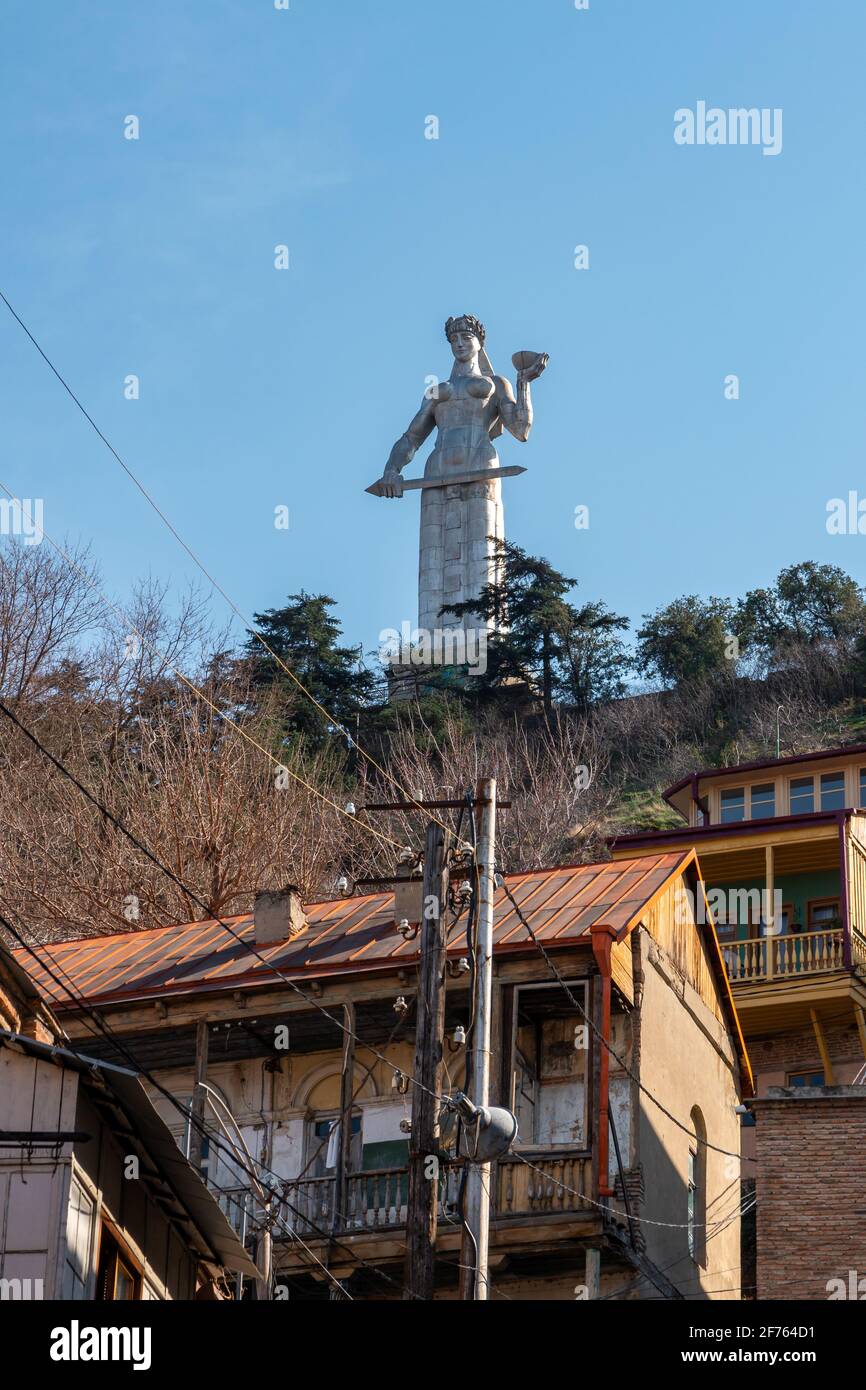 The monument to the famous Georgian symbol Qartlis deda. Mother of the ...