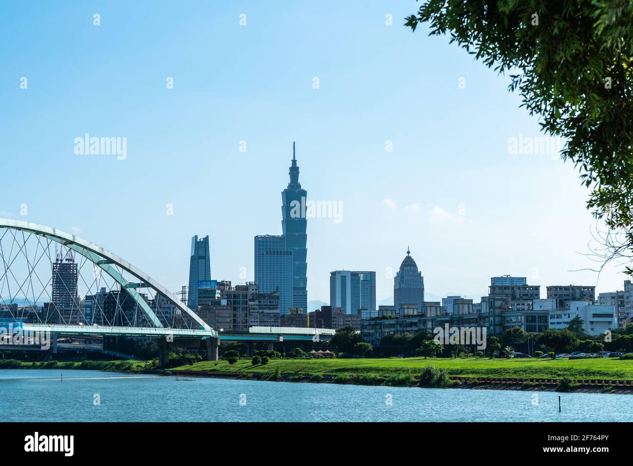 Taipei, Taiwan - Oct 4, 2020: skyline of the taipei city by the river ...