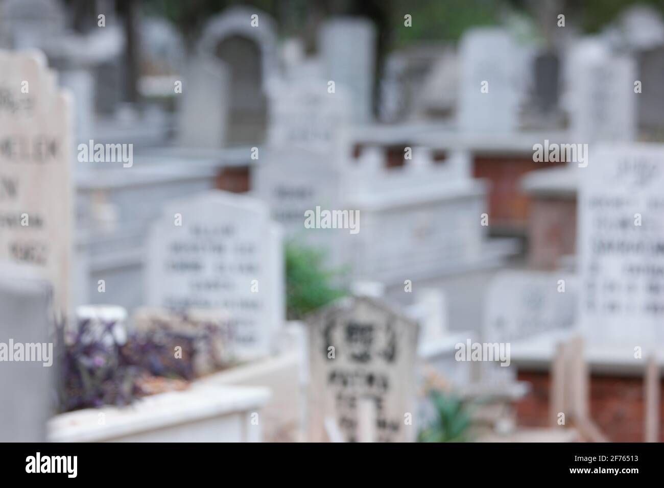 Blurred Muslim graveyard background. Muslim cemetery Stock Photo - Alamy