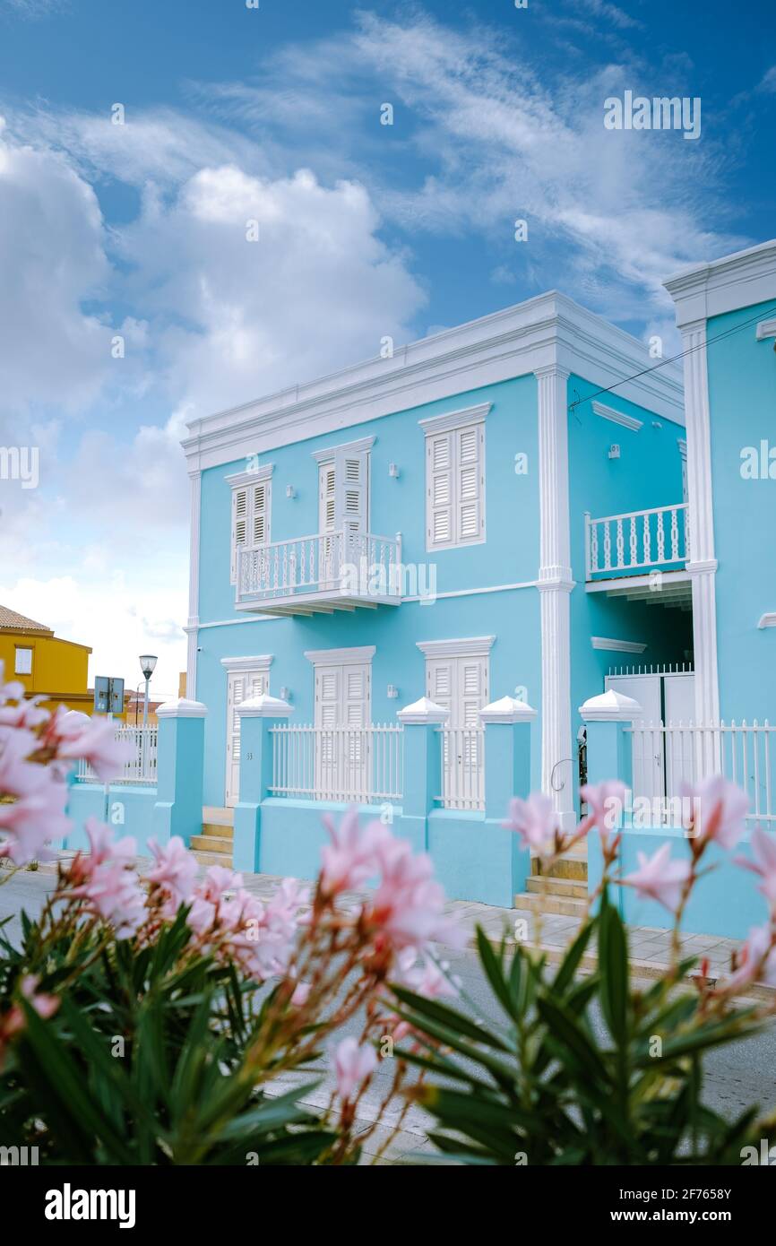 Curacao, colorful bouldings around Willemstad Punda and Otrobanda ...
