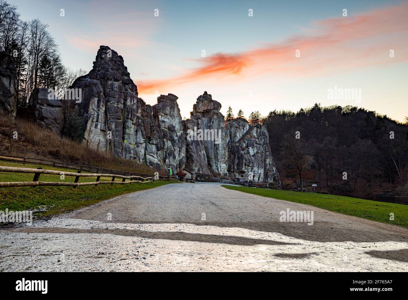 The Externsteine rock formation in the Teuteburg Forest in Germany ...