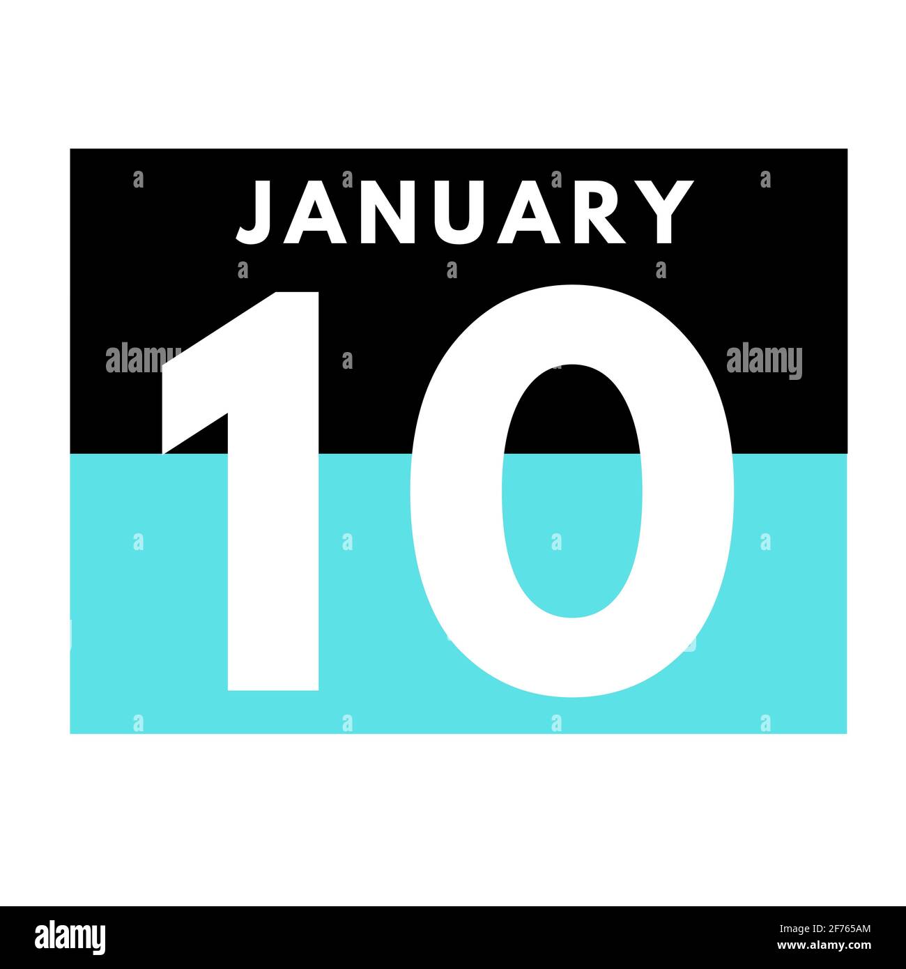 January 10 . Flat daily calendar icon .date ,day, month .calendar for ...