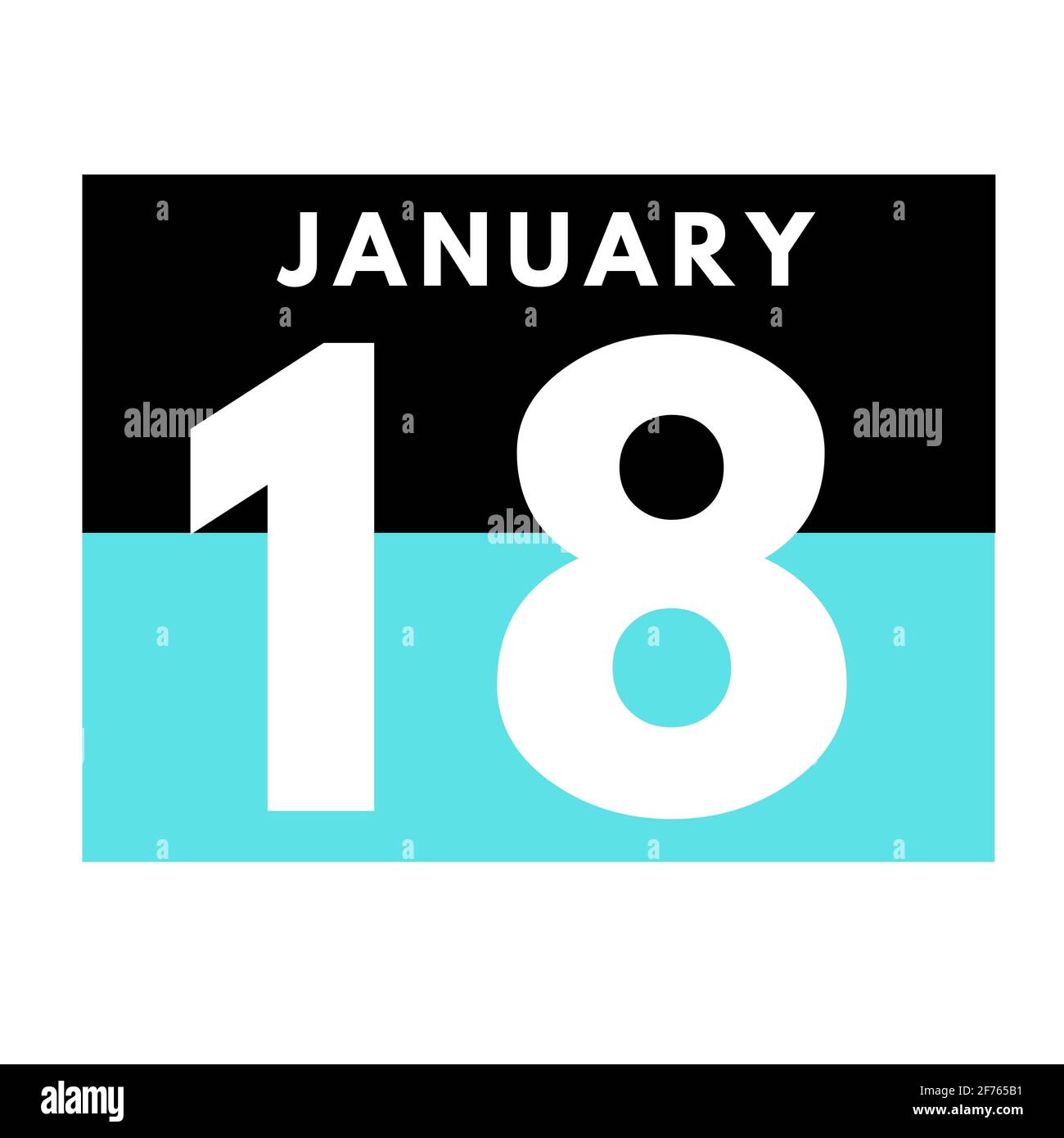January 18 . Flat daily calendar icon .date ,day, month .calendar for ...
