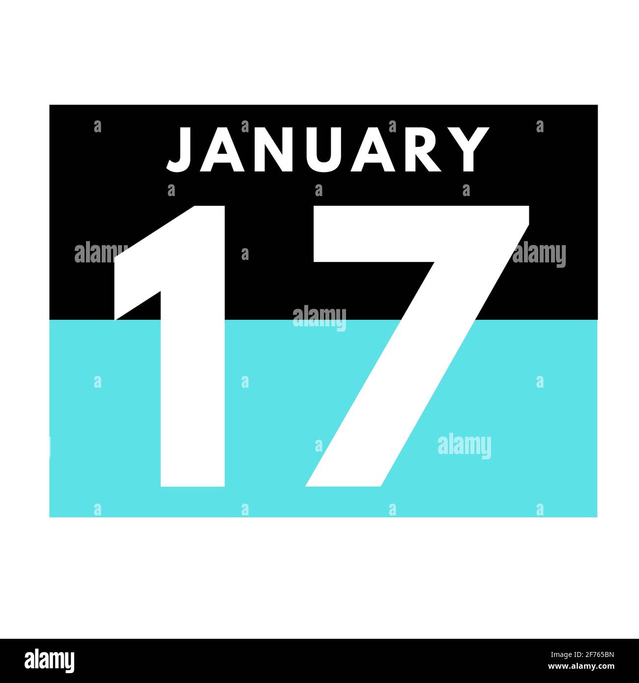 January 17 . Flat daily calendar icon .date ,day, month .calendar for ...
