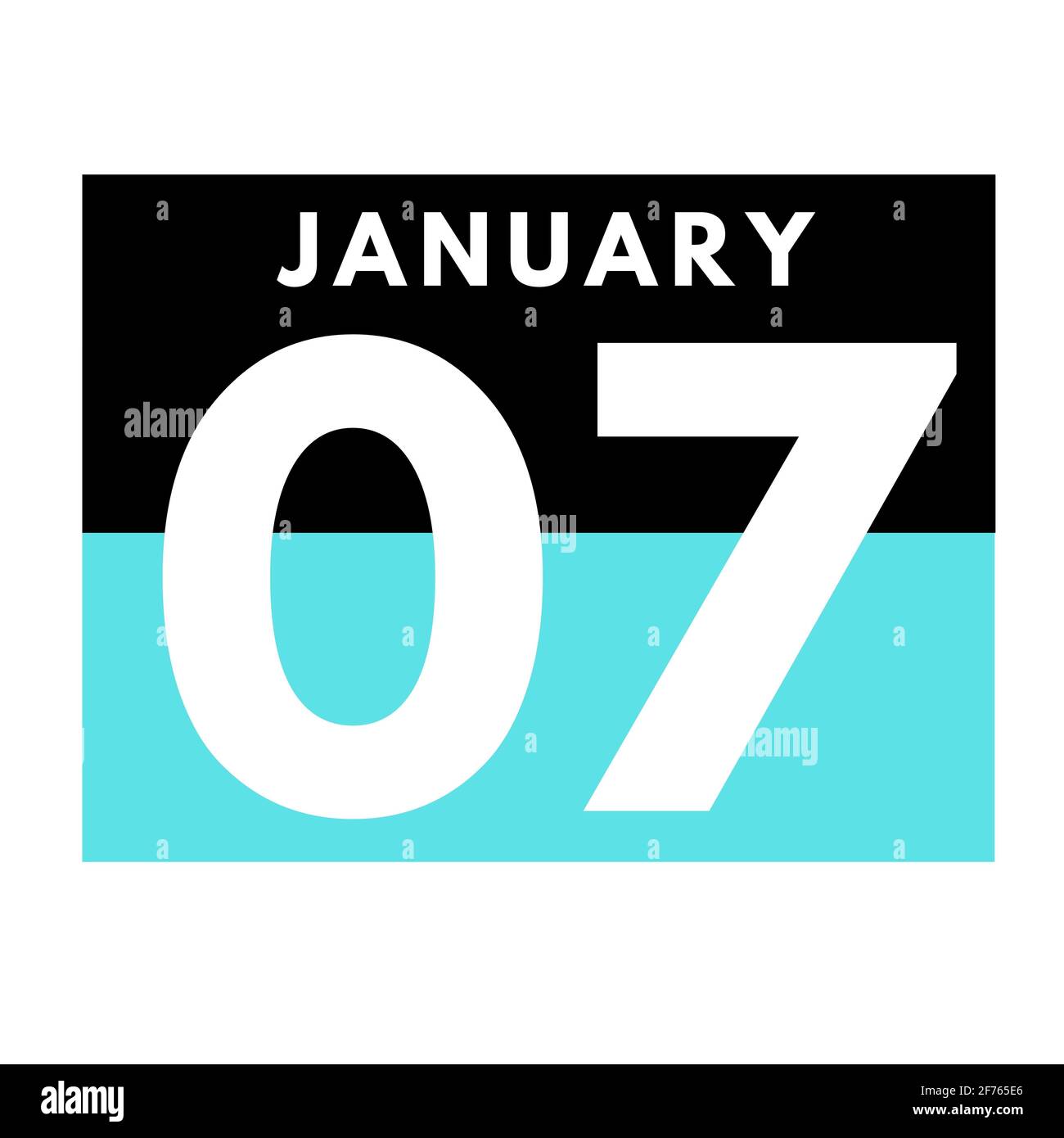 January 7 . Flat daily calendar icon .date ,day, month .calendar for ...