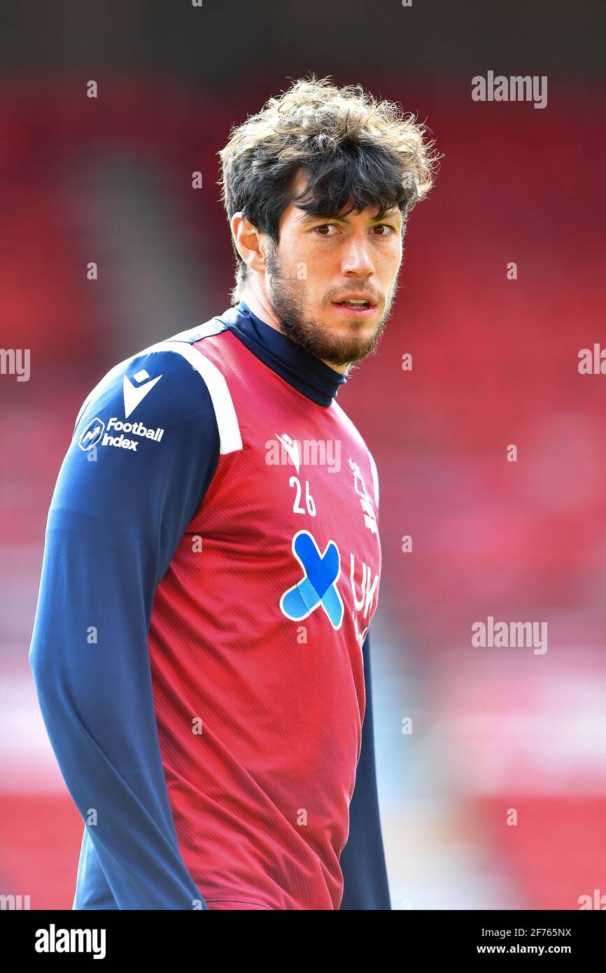 NOTTINGHAM, ENGLAND. APRIL 5TH: Scott McKenna (26) of Nottingham Forest ...