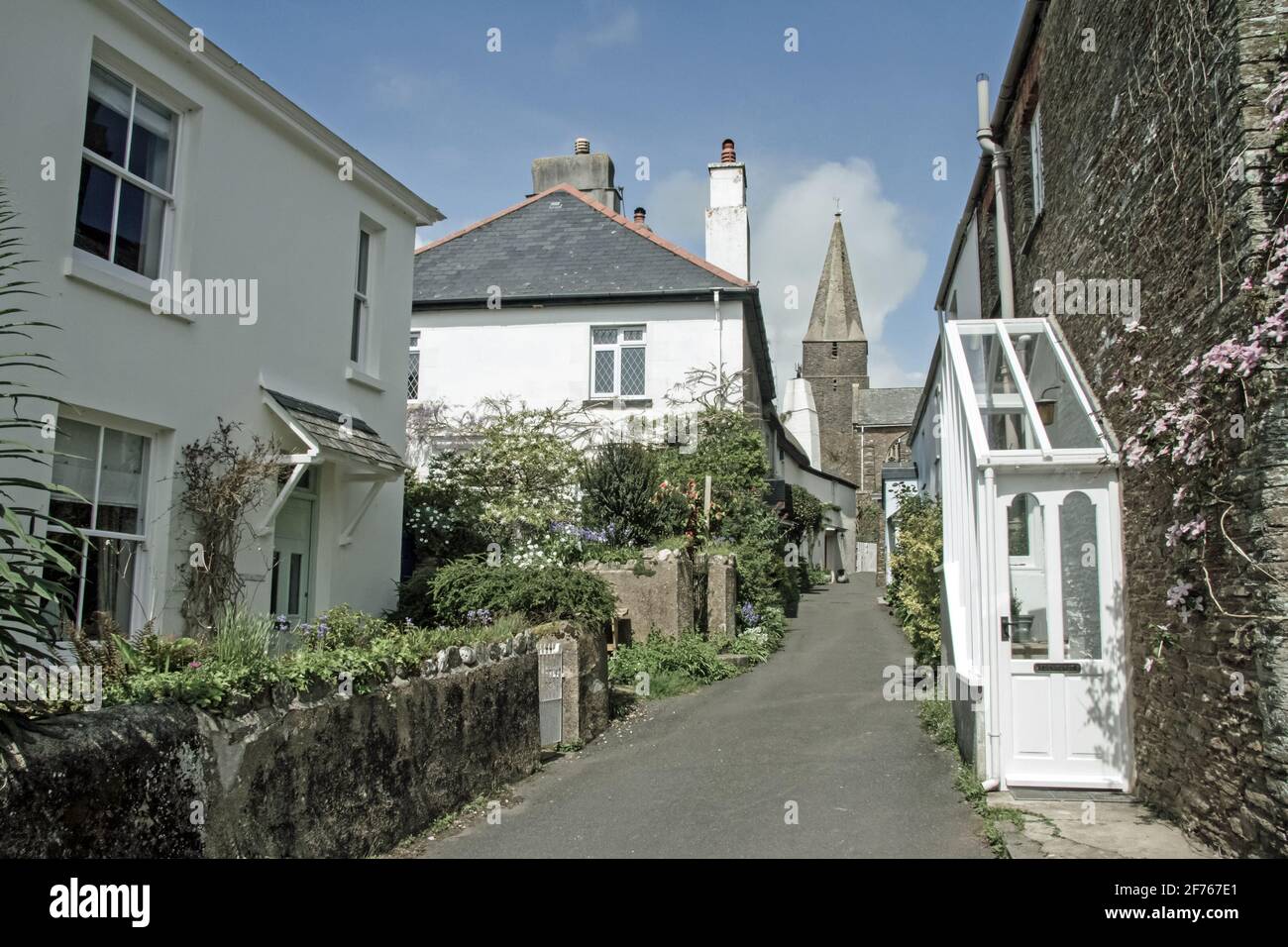 Slapton Village in the South Hams, Devon. Its Church of St James is ...