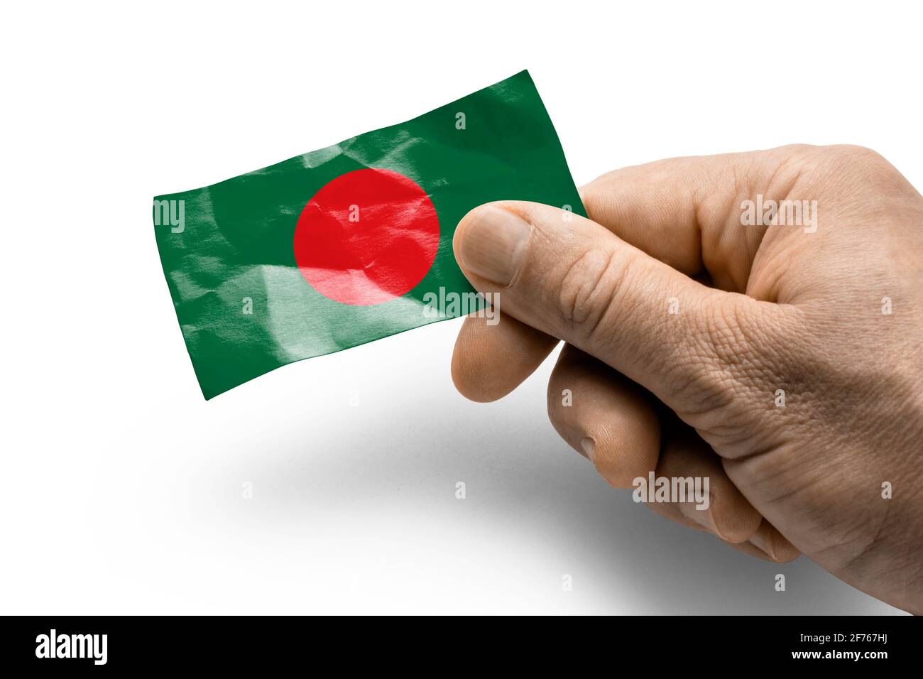 Hand holding a card with a national flag the Bangladesh Stock Photo - Alamy