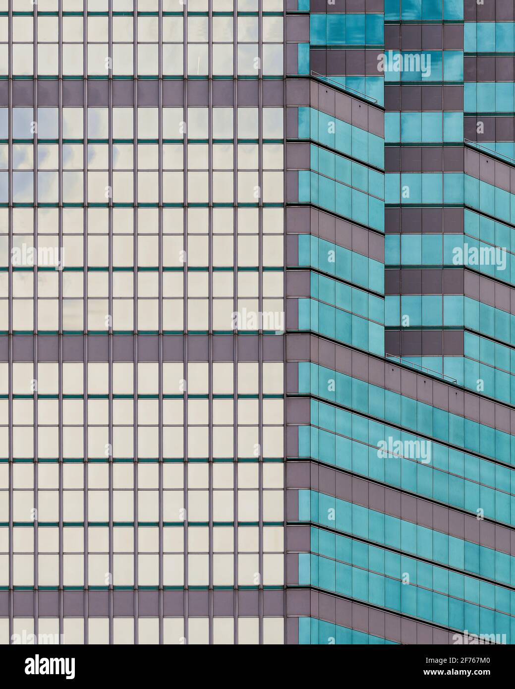 Geometric architectural abstract of a modern office building tower in ...