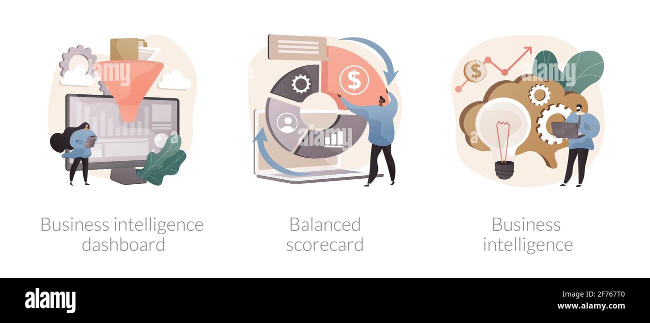 Performance Data Visualization Abstract Concept Vector Illustrations