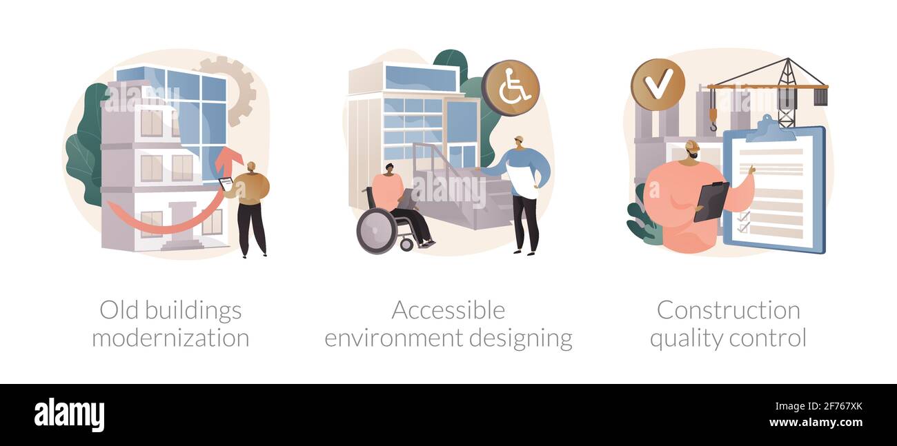 Building and rennovation abstract concept vector illustrations Stock ...