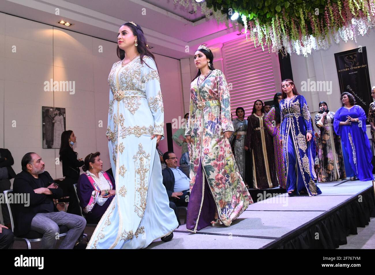 Casablanca, Morocco. 4th Apr, 2021. Models present creations during a ...