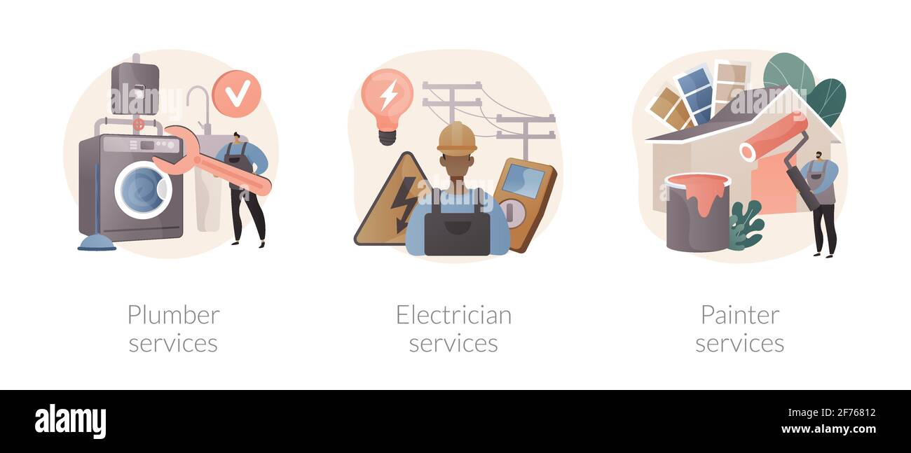 Contractor services abstract concept vector illustrations Stock Vector ...