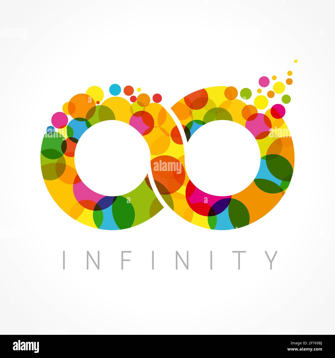 Infinity logotype with bubble. Creative graphics infinite vector ...
