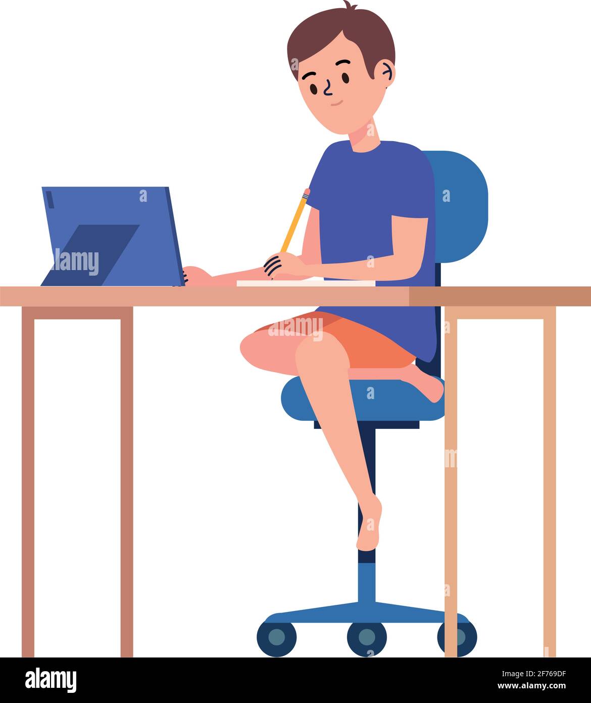 schoolboy elearning character Stock Vector Image & Art - Alamy