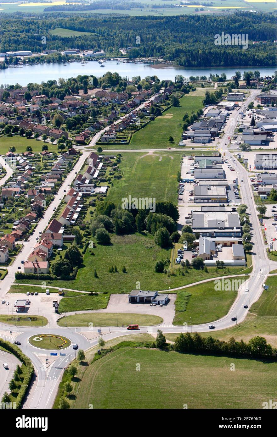 Aerial view in the city of Motala Stock Photo - Alamy