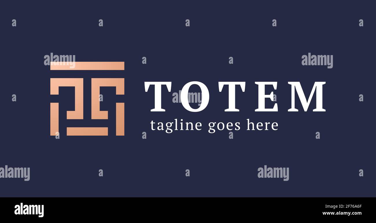 Letter T Totem logo. Creative crest letter t vector logo. Modern sign ...