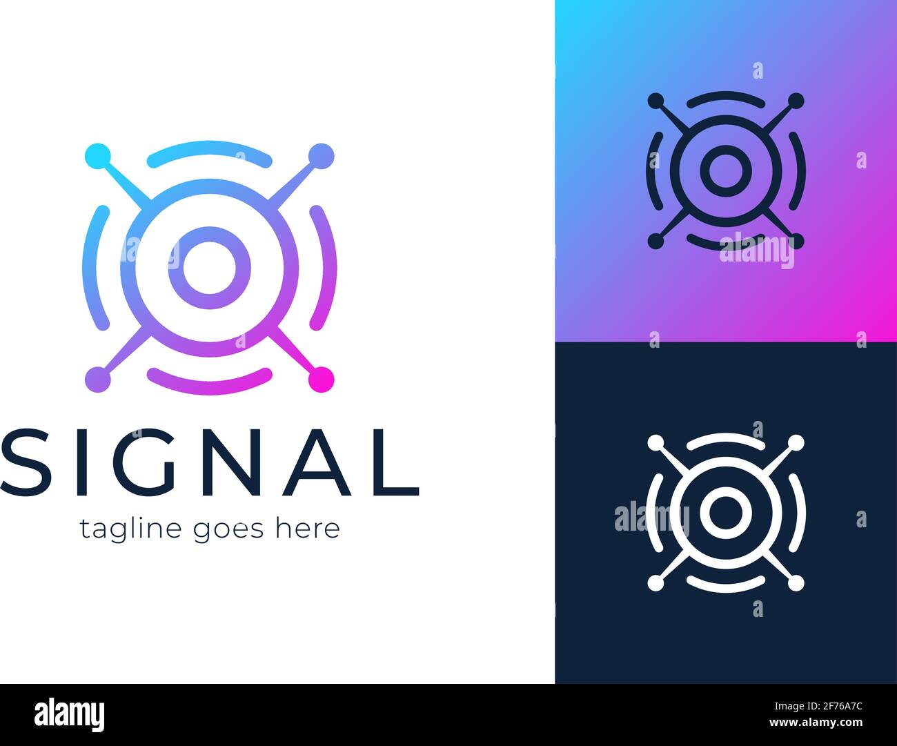 Signal logo. Modern satellite eye communication logo vector. The ...