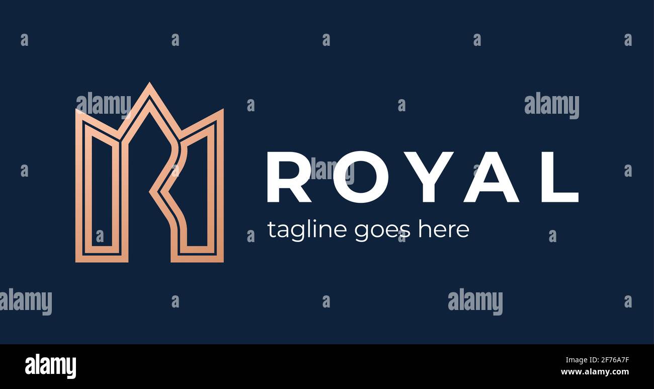 Crown letter R logo. Premium monogram letter R initials logotype ...