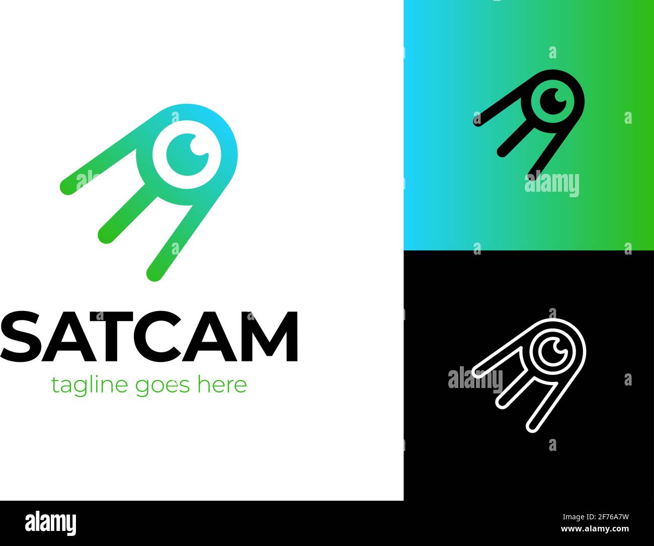 Modern satellite eye communication logo vector. The satellite in the ...