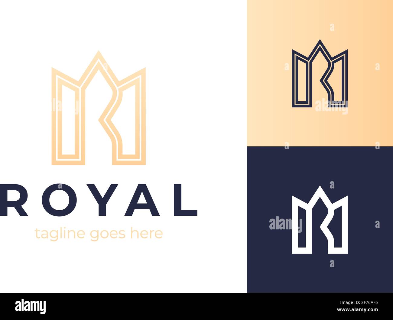 Crown letter R logo. Premium monogram letter R initials logotype ...