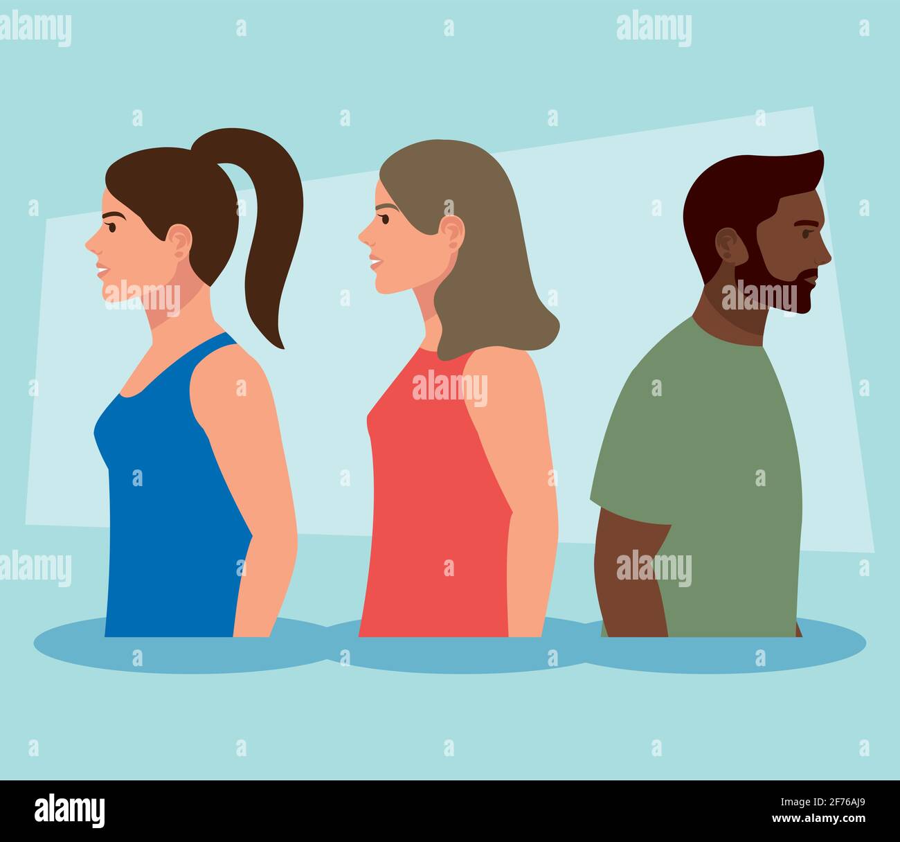 Three_persons Stock Vector Images - Alamy