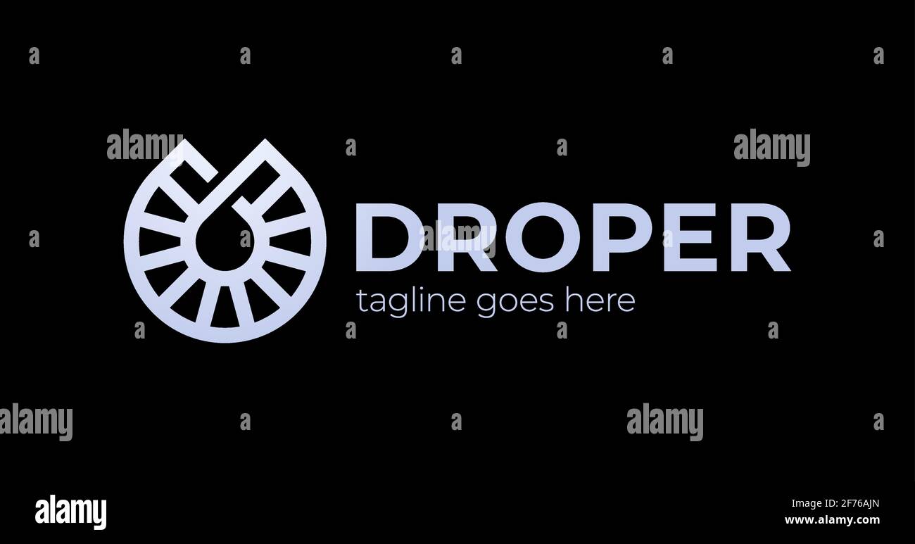 Drop logo. drop Logo design vector template Linear style. Blue Droplet ...