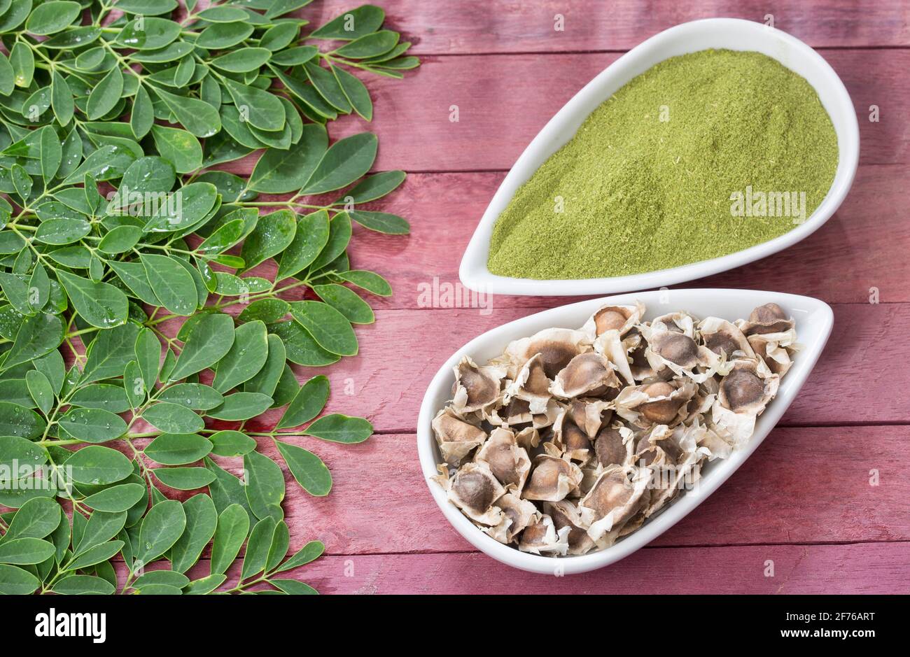 Seeds, leaves and seeds of moringa - Moringa oleifera Stock Photo - Alamy