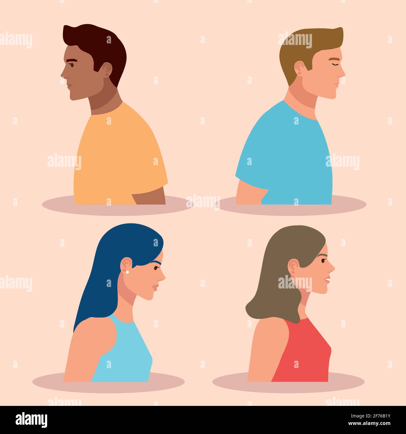 Four young adults Stock Vector Images - Alamy