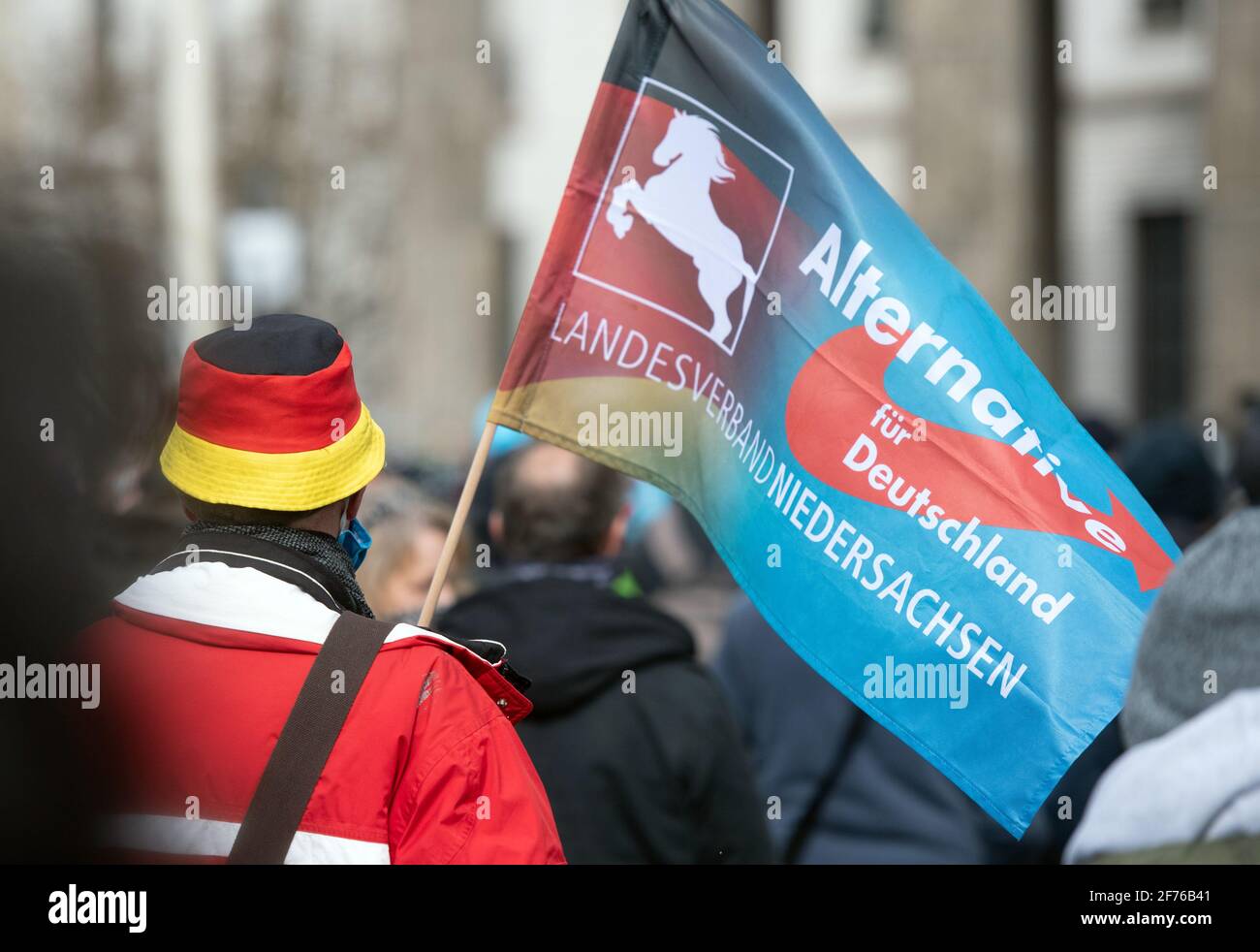 Berlin, Germany. 05th Apr, 2021. During a demonstration against the ...