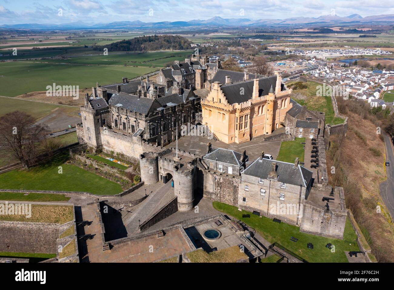 Aerial view from drone of Stirling Castle in Stirling, Scotland, UK ...