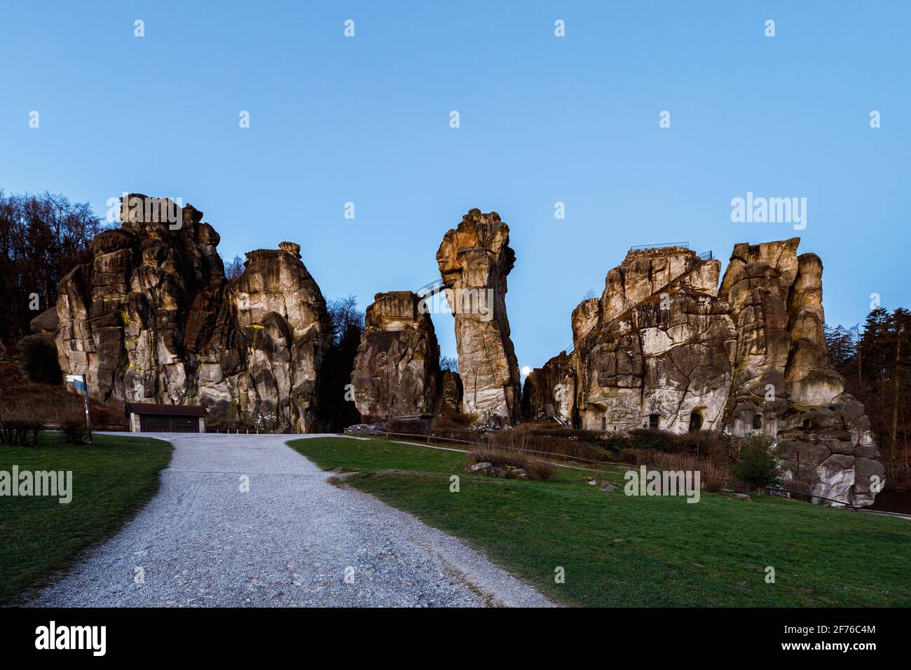 The Externsteine rock formation in the Teuteburg Forest in Germany ...