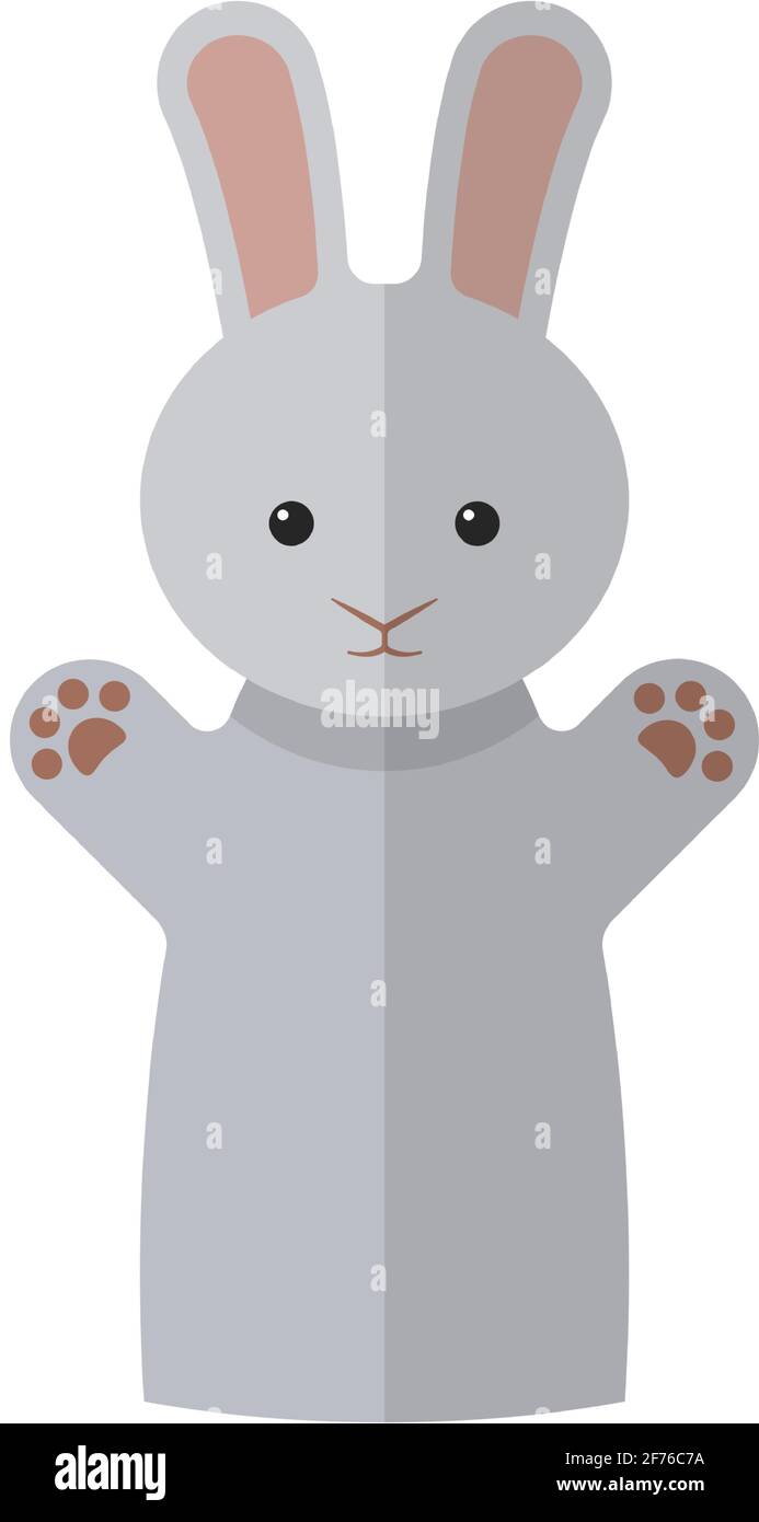 Vector bunny hare hand puppet doll for theatre show Stock Vector Image ...