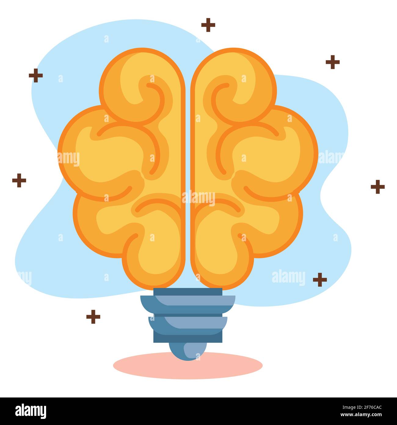 brain in bulb Stock Vector Image & Art - Alamy