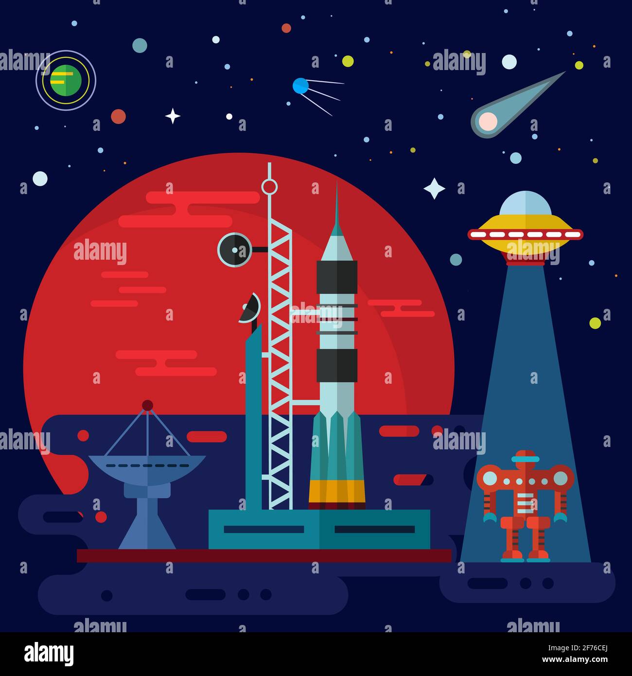 Rocket Launch Space Station