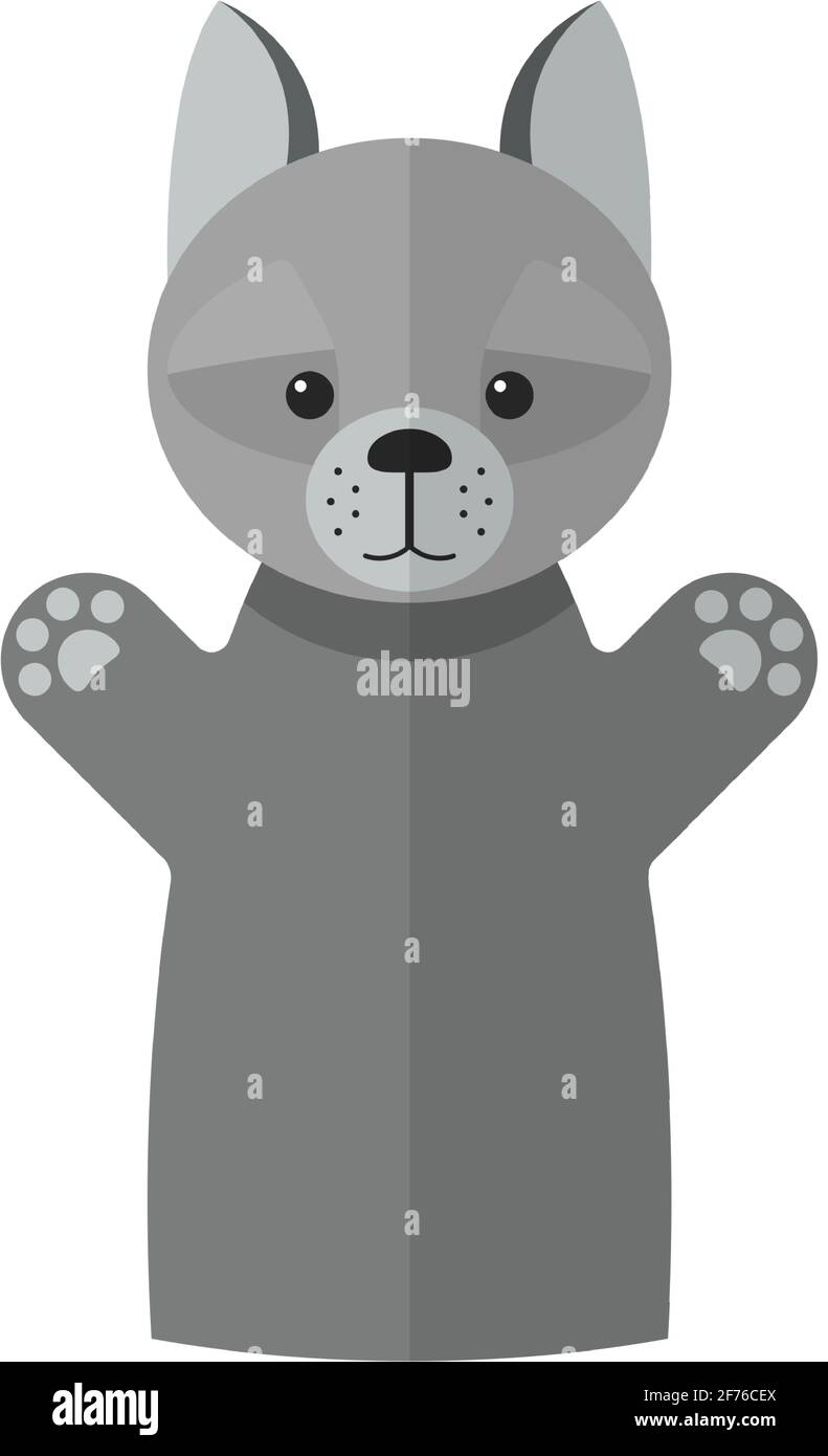 Vector grey wolf hand puppet doll for theatre show Stock Vector Image ...