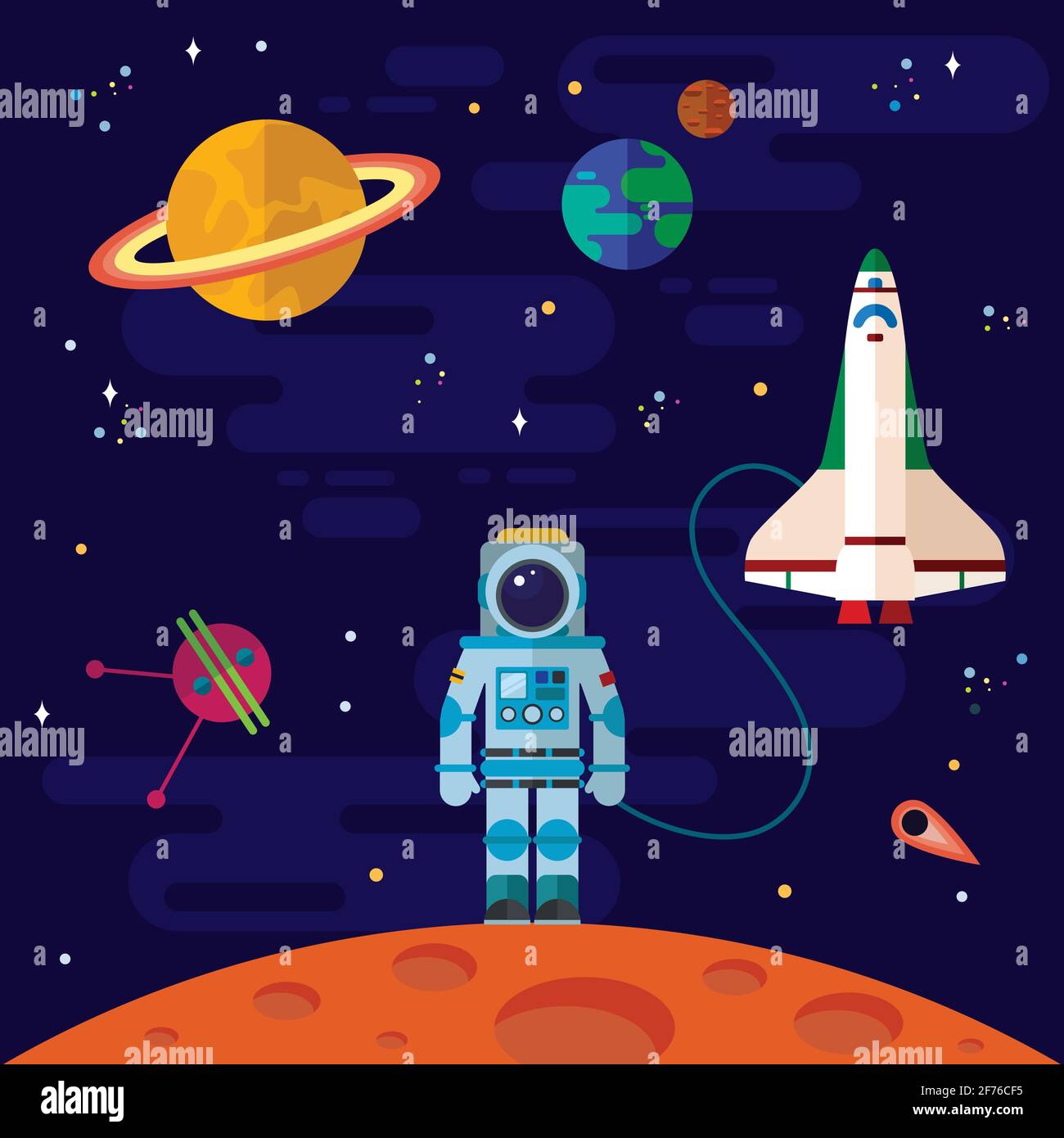 Space shuttle planets icon Stock Vector Images - Alamy