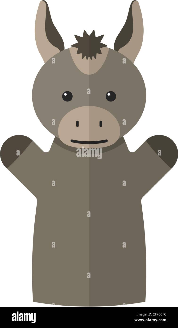 Vector donkey hand puppet doll for theatre show Stock Vector Image ...