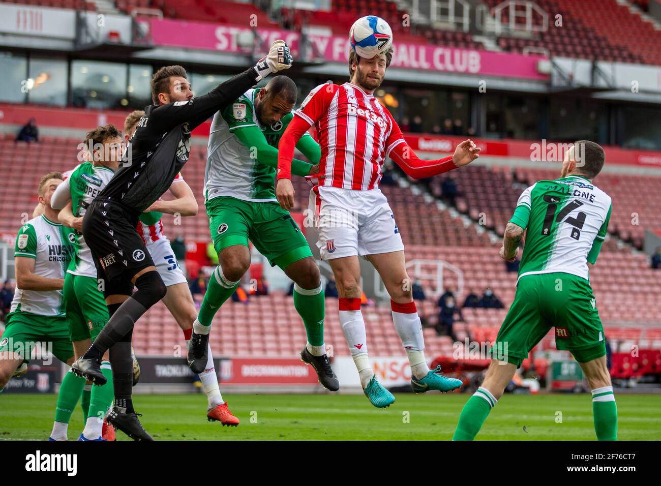 Stoke, Staffordshire, UK. 5th April 2021; Bet365 Stadium, Stoke ...