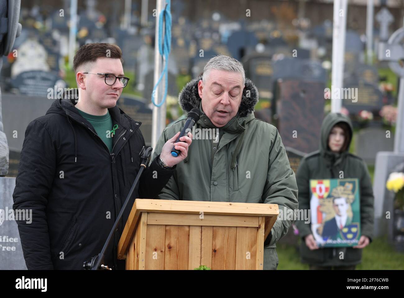 Saoradh National Executive member Paddy Gallagher (left) and ...