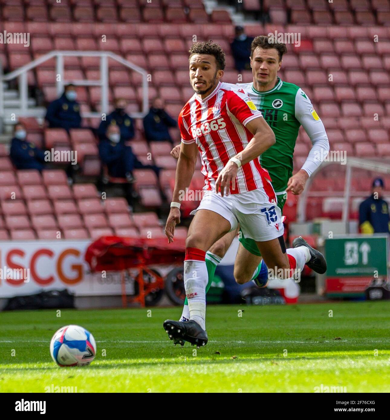 Stoke, Staffordshire, UK. 5th April 2021; Bet365 Stadium, Stoke ...