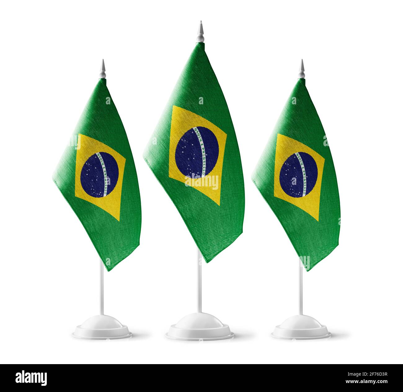 Small national flags of the Brazil on a white background Stock Photo ...