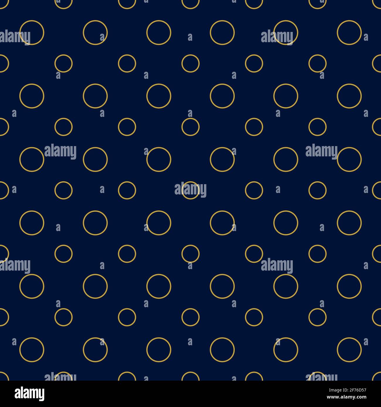 Gold circles on blue background, Seamless Pattern. Endless Texture With ...