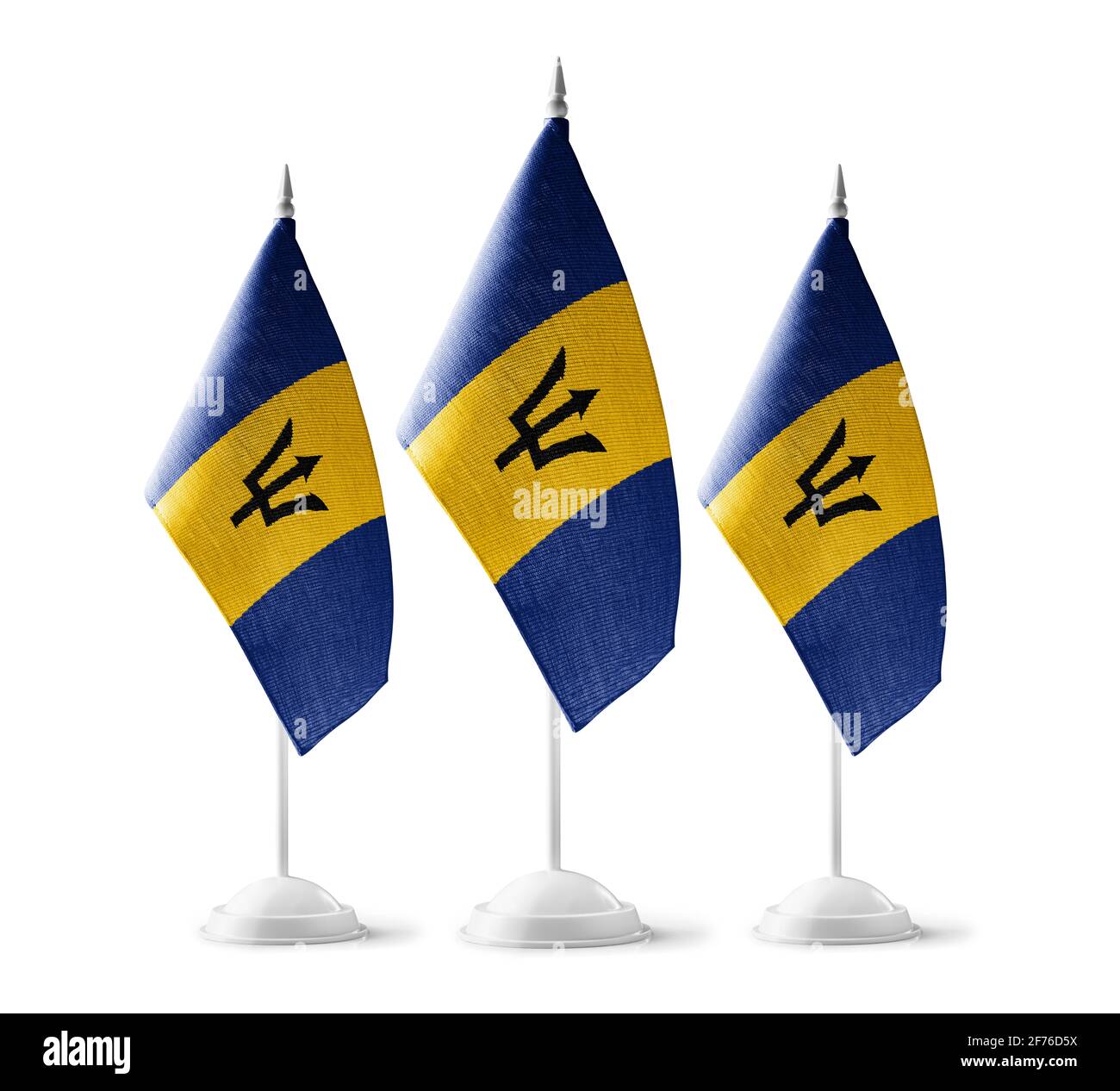 Small national flags of the Barbados on a white background Stock Photo ...